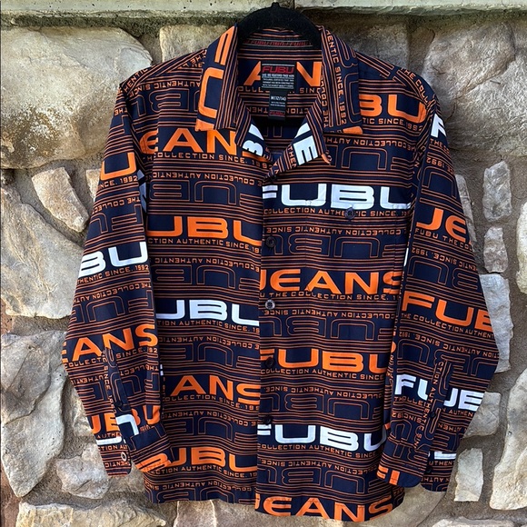 FUBU | Shirts & Tops | Fubu Boys Button Down Shirt All Over Logo Size ...
